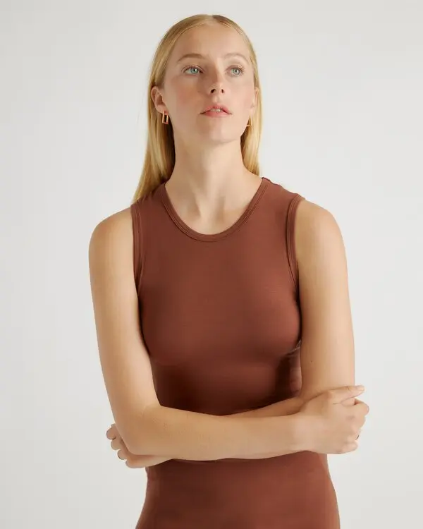 Quince Sleeveless Scoop Neck Tencel Jersey Maxi Dress