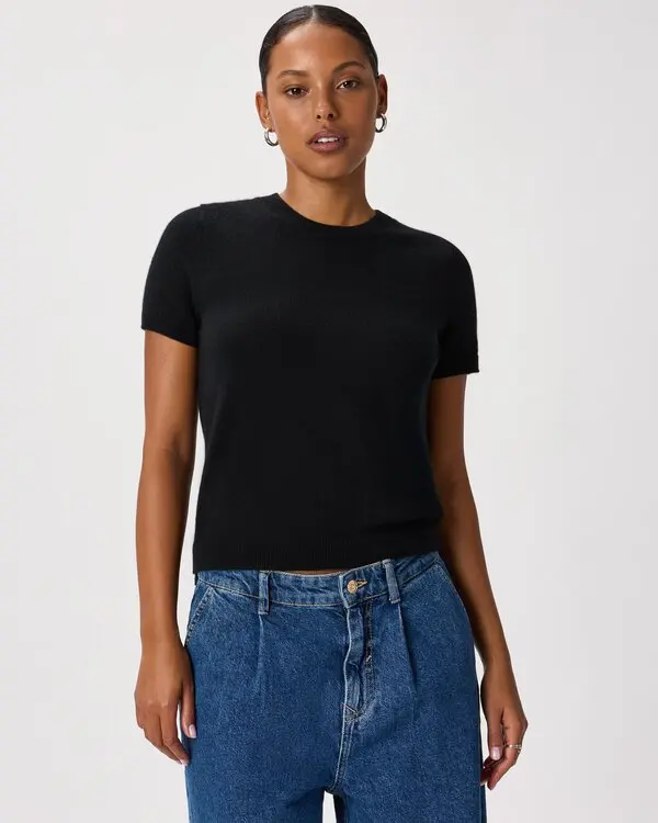 Quince Mongolian Cashmere T-shirt - Black