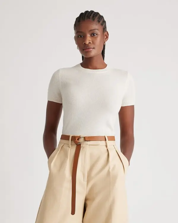 Quince Mongolian Cashmere T-shirt - Ivory