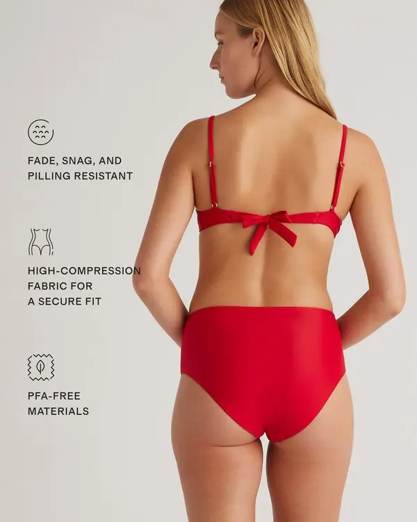 Quince Italian High-rise Bikini Bottom - Cherry