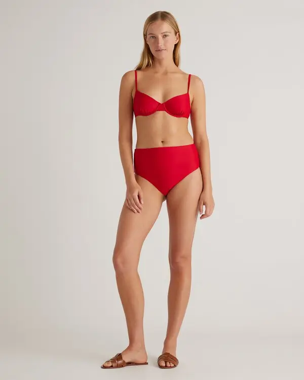 Quince Italian High-rise Bikini Bottom - Cherry