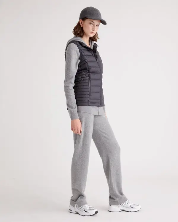 Quince Lightweight Down Packable Puffer Vest - Black