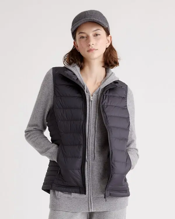 Quince Lightweight Down Packable Puffer Vest - Black