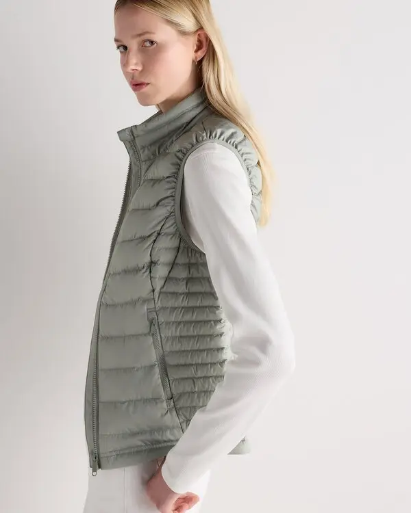 Quince Lightweight Down Packable Puffer Vest - Shadow Green