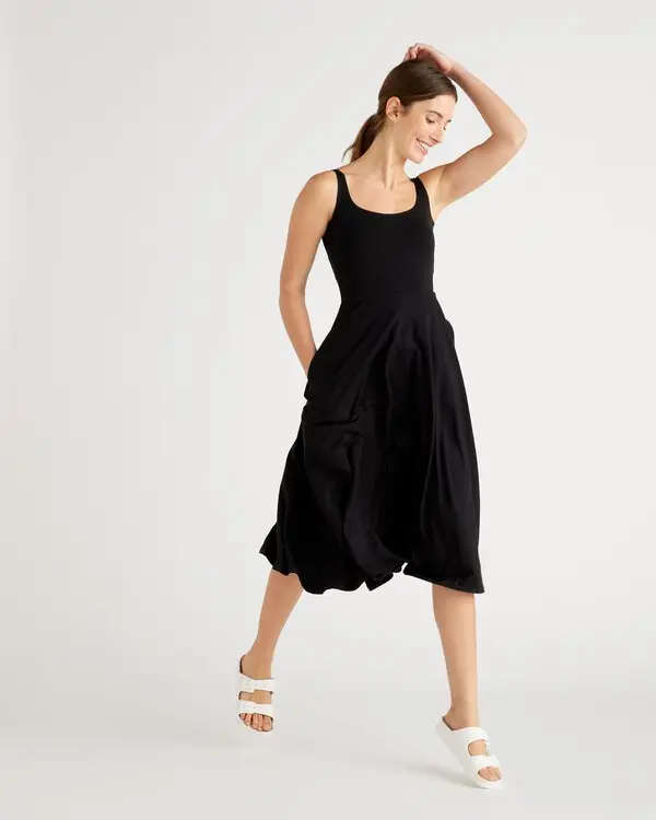 Quince Knit Fit & Flare Dress - Black