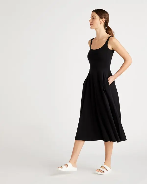 Quince Knit Fit & Flare Dress - Black