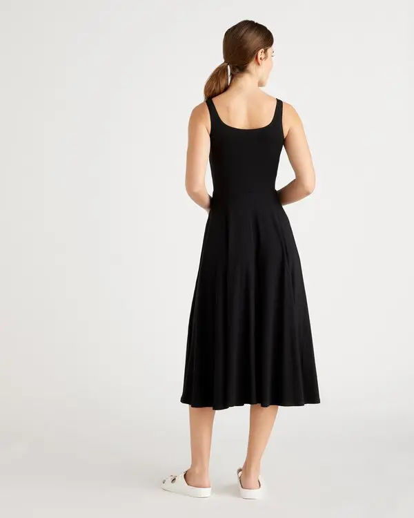 Quince Knit Fit & Flare Dress - Black