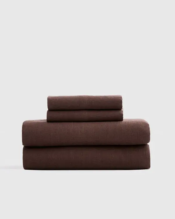 Quince European Linen Sheet Set - Espresso