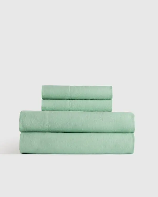 Quince European Linen Sheet Set - Jade
