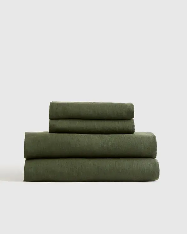 Quince European Linen Sheet Set - Pine