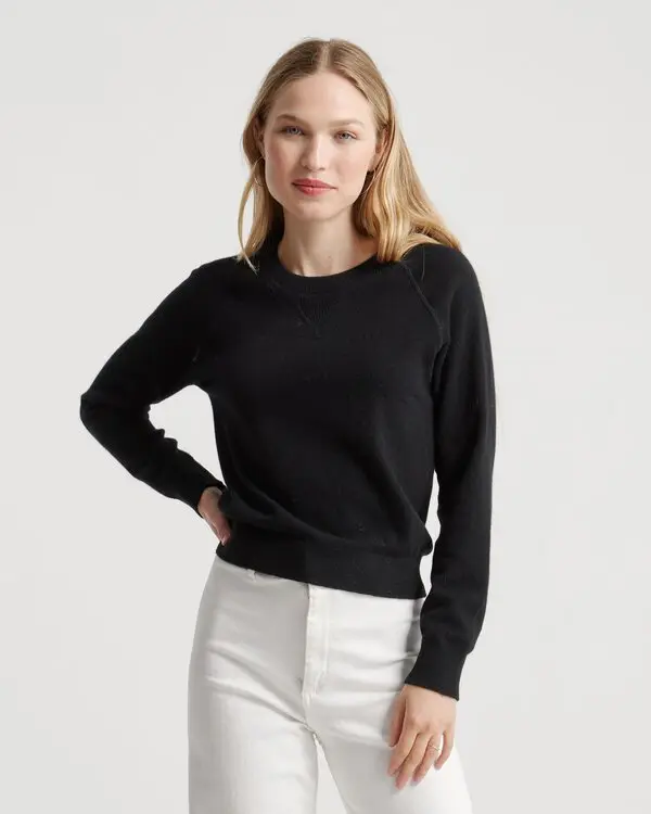 Quince Mongolian Cashmere Sweatshirt - Black