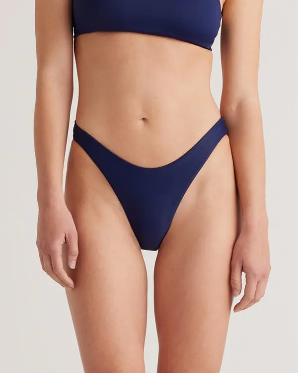 Quince Italian High-leg Bikini Bottom - Deep Navy