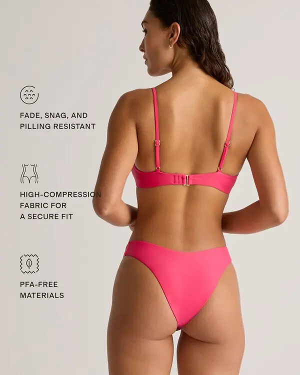 Quince Italian High-leg Bikini Bottom - Hibiscus