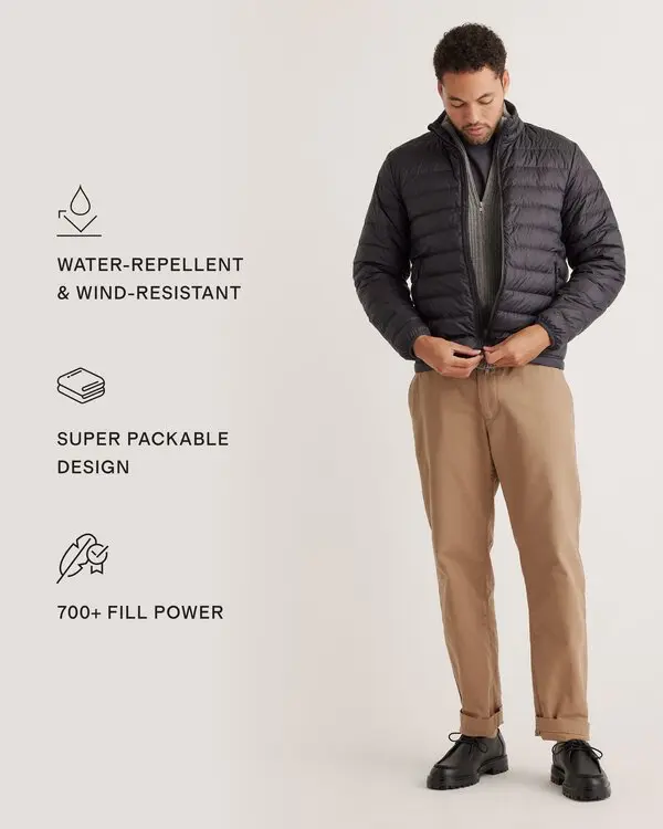Quince Lightweight Packable Puffer Jacket - Black