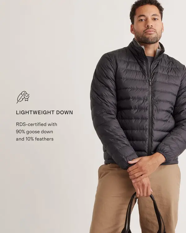 Quince Lightweight Packable Puffer Jacket - Black