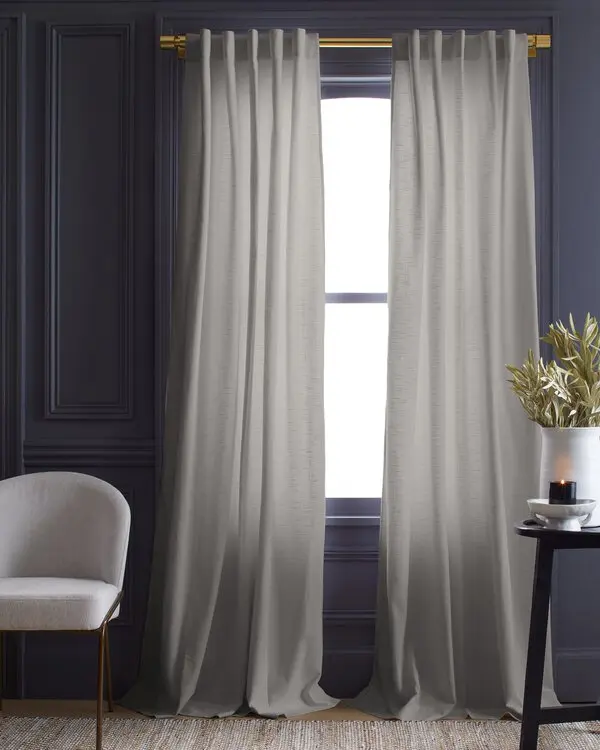 Quince Cotton Slub Curtain Single Panel - Cloud