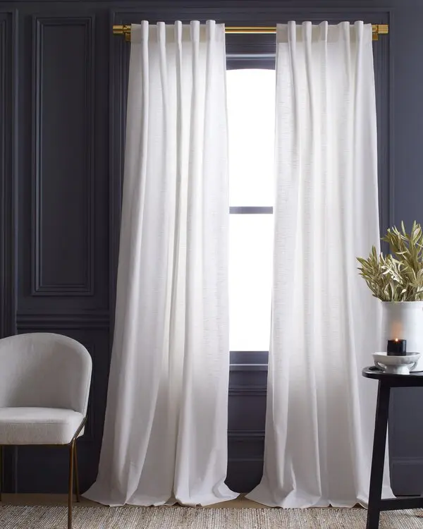 Quince Cotton Slub Curtain - White