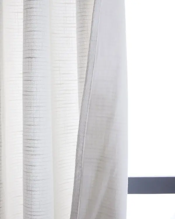 Quince Cotton Slub Curtain Single Panel - White