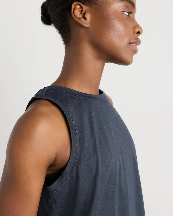 Quince Performance Tank Top - Heather Deep Navy