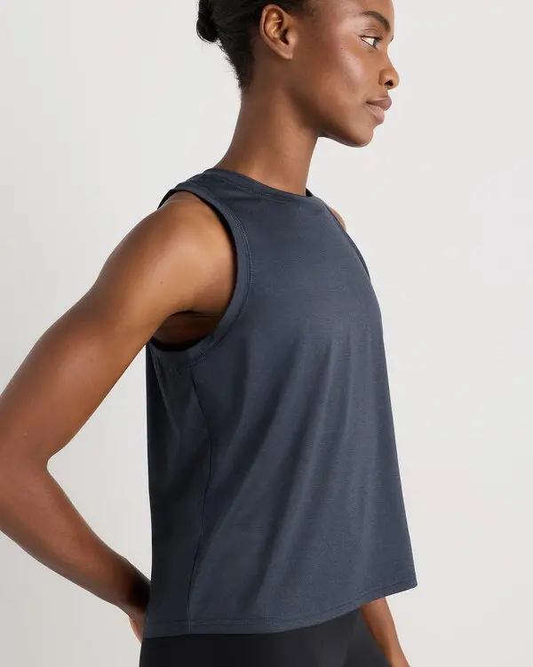 Quince Performance Tank Top - Heather Deep Navy