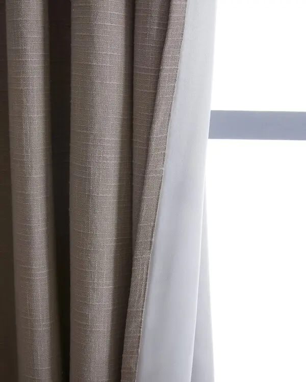 Quince Cotton Slub Room Darkening Curtain Single Panel - Grey
