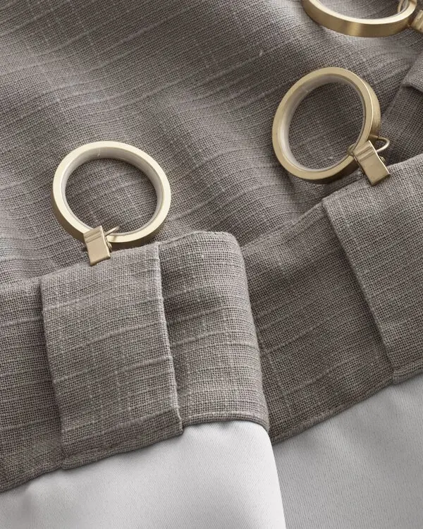 Quince Cotton Slub Room Darkening Curtain Single Panel - Grey