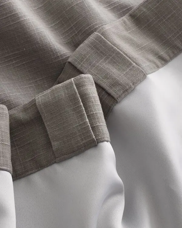 Quince Cotton Slub Room Darkening Curtain Single Panel - Grey