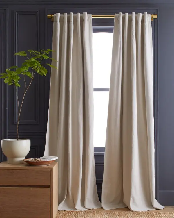 Quince Cotton Slub Room Darkening Curtain - Natural