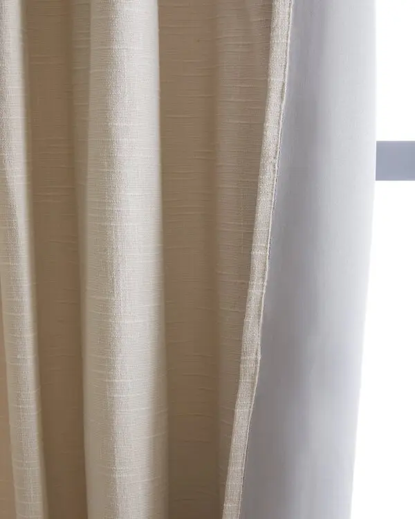Quince Cotton Slub Room Darkening Curtain Single Panel - Natural