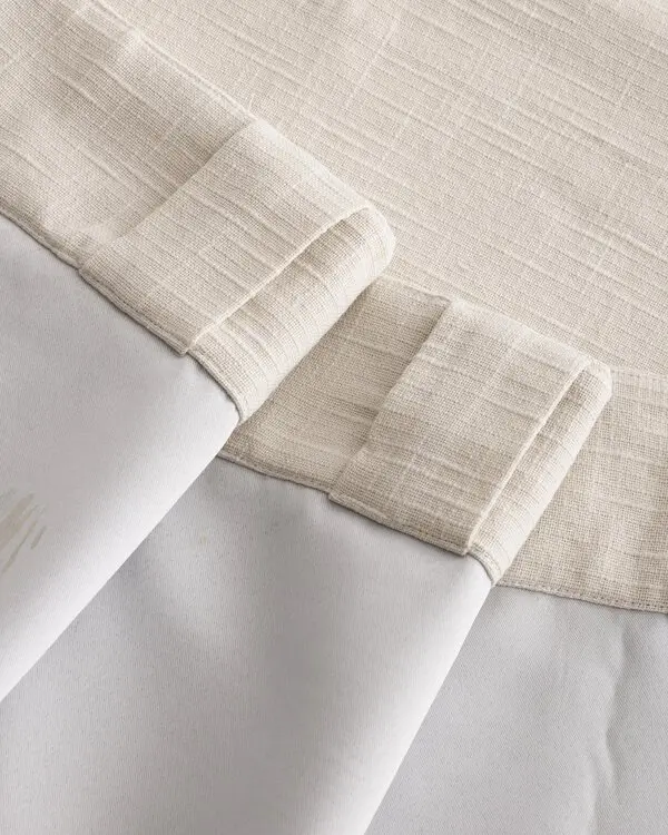 Quince Cotton Slub Room Darkening Curtain Single Panel - Natural