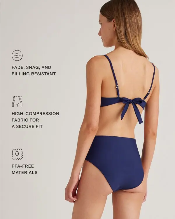 Quince Italian Scoop Neck Bikini Top - Deep Navy