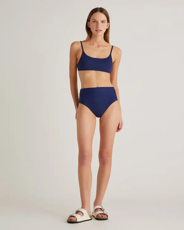 Quince Italian Scoop Neck Bikini Top - Deep Navy