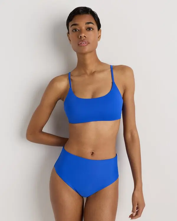 Quince Italian Scoop Neck Bikini Top - Electric Blue