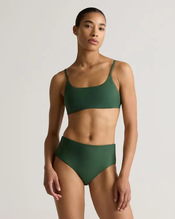 Quince Italian Scoop Neck Bikini Top - Palm