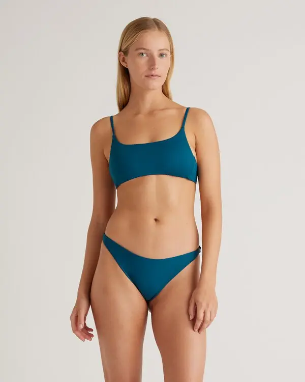 Quince Italian Scoop Neck Bikini Top - Teal