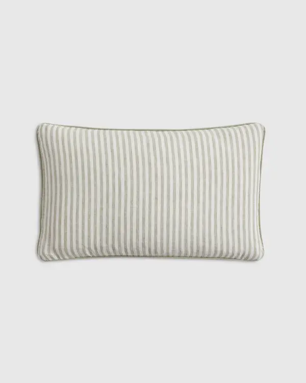 Quince European Linen Stripe Duvet - Willowleaf/white Stripe