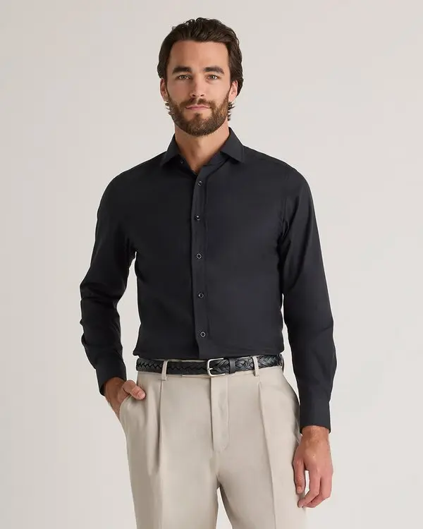 Quince Cashmere Dress Shirt - Black