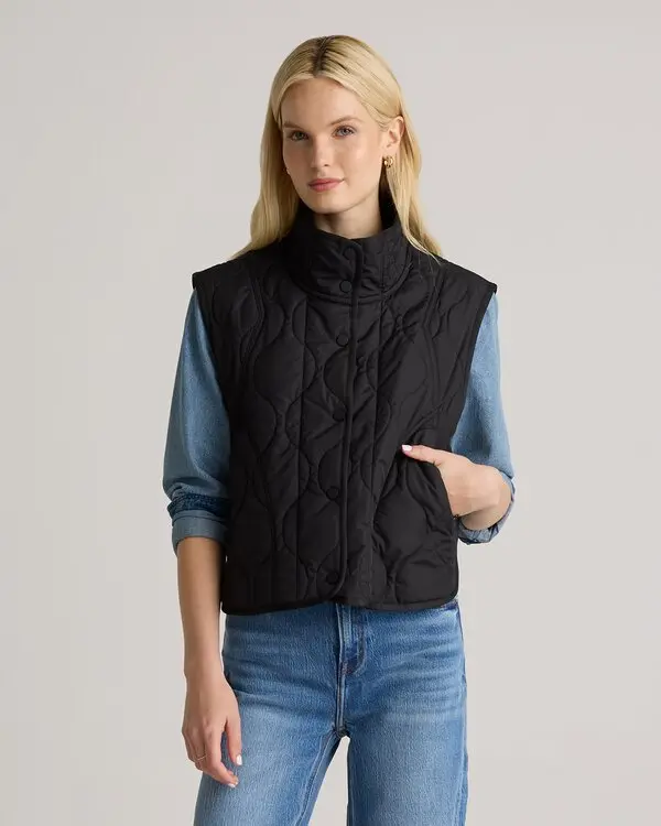 Quince Featherless Quilted Puffer Vest - Black