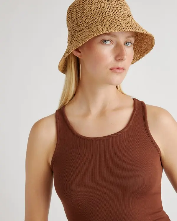 Quince Rib Knit Midi Dress - Brown