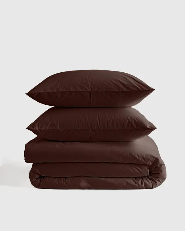 Quince European Linen Box Quilt Set, Size - Espresso
