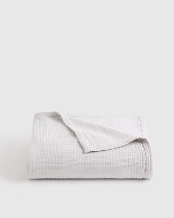Quince European Linen Box Quilt Set, Size - Light Grey