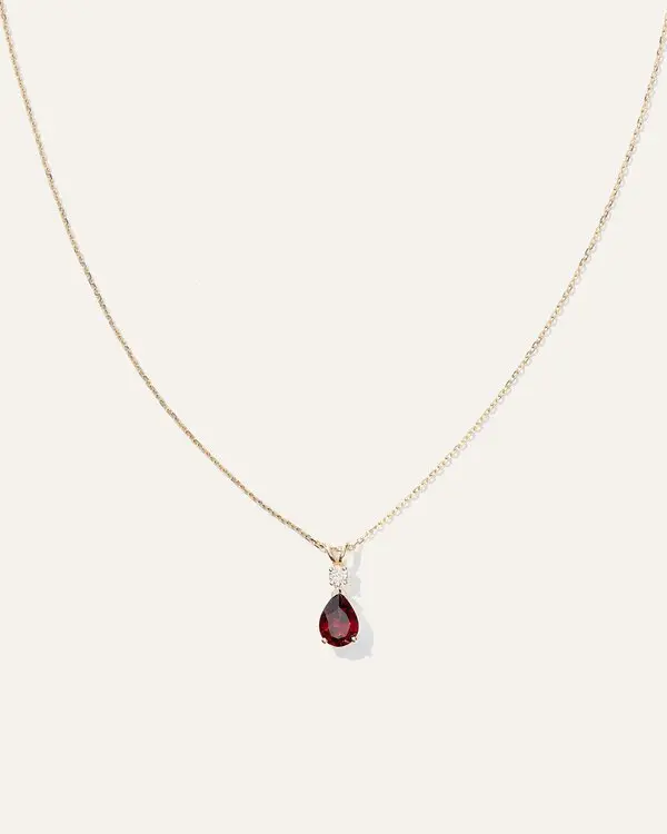 Quince 14k Gold Diamond & Gemstone Drop Necklace - Yellow Gold