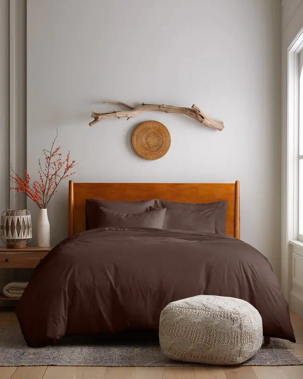 Quince Organic Brushed Cotton Duvet Cover - Espresso
