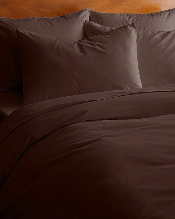 Quince Organic Brushed Cotton Duvet Cover - Espresso