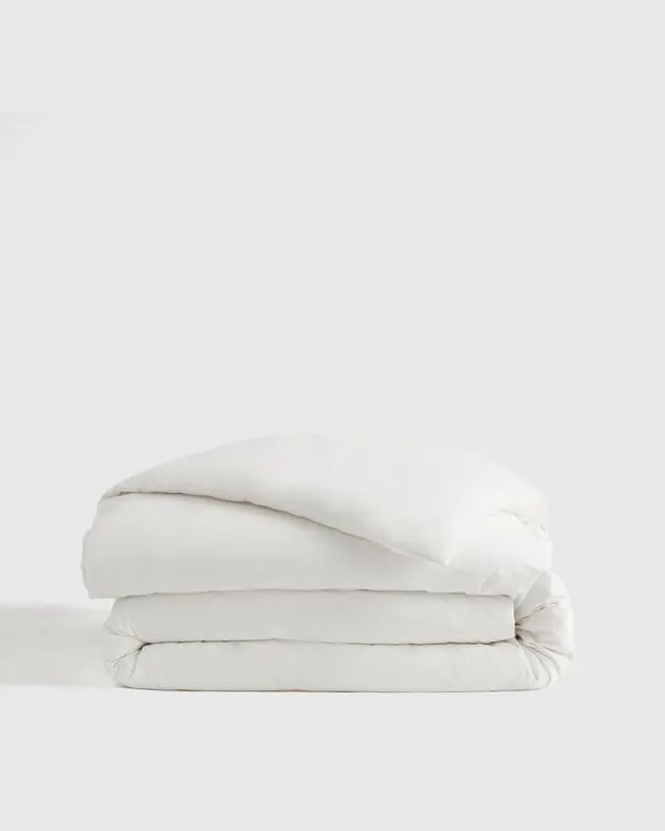 Quince Organic Brushed Cotton Duvet Cover - White