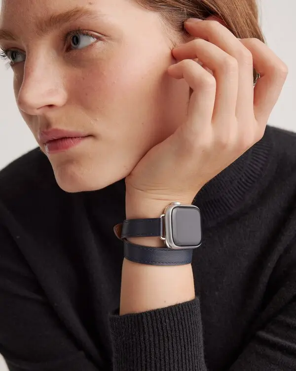 Quince Leather Double Wrap Smartwatch Band