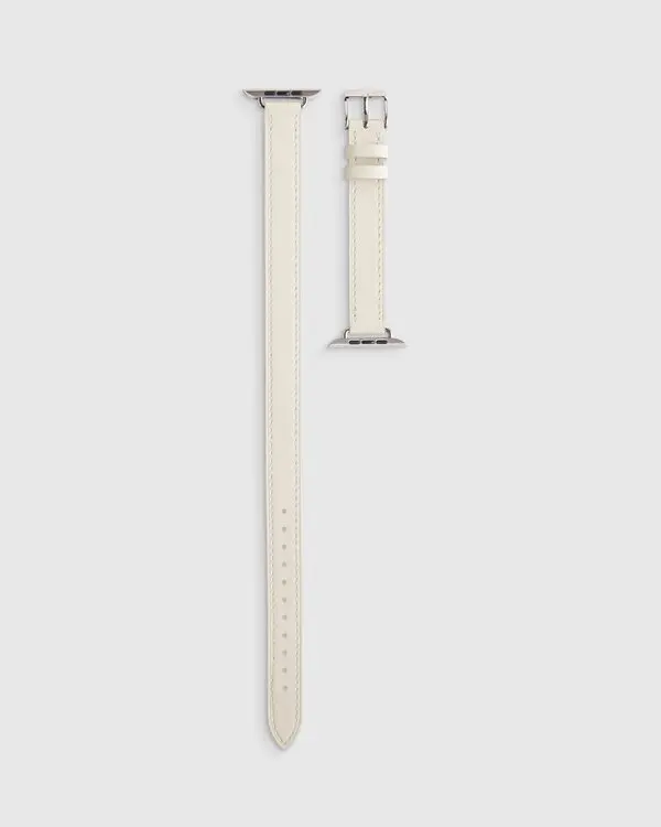 Quince Leather Double Wrap Smartwatch Band - White