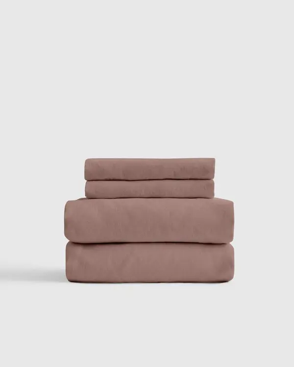 Quince Organic Brushed Cotton Sheet Set - Fig