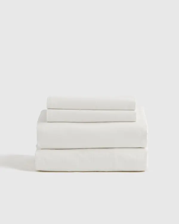 Quince Organic Brushed Cotton Sheet Set - White