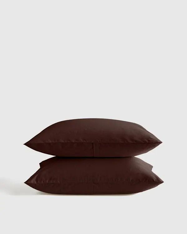 Quince Organic Brushed Cotton Sham Set - Espresso